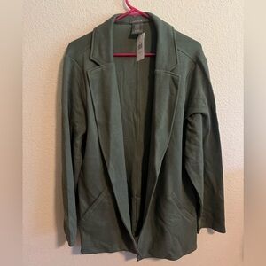 Matty M | Jackets & Coats | Nwt Matty M Sweatshirt Blazer Dark Sage ...